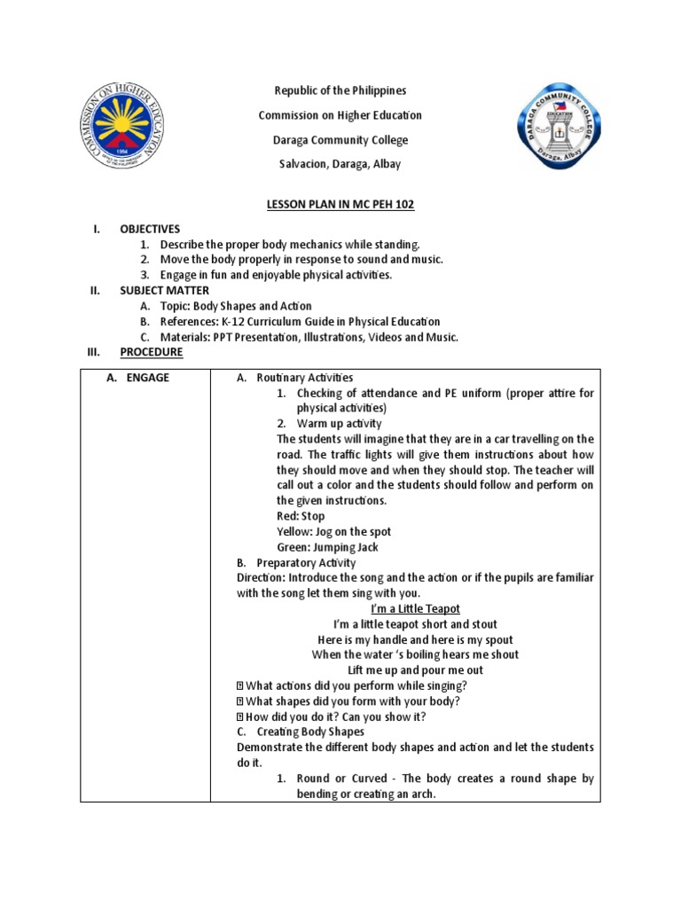 Lesson Plan in MC Peh 102 | PDF | Teachers | Behavior Modification