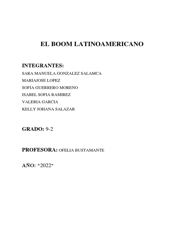 Boom Latinoamericano: Literatura y Contexto | PDF