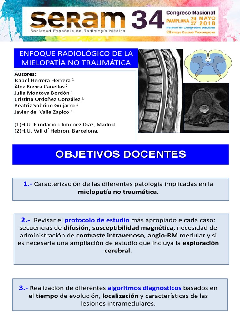 Enfoque Radiológico de La Mielopatía No Traumática SERAM 2020 | PDF ...