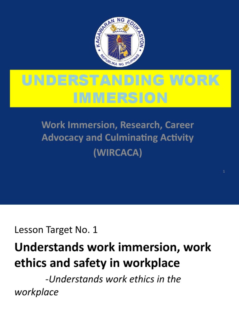 Work Ethics in Work Immersion Guide | PDF | Employment | Employee Retention