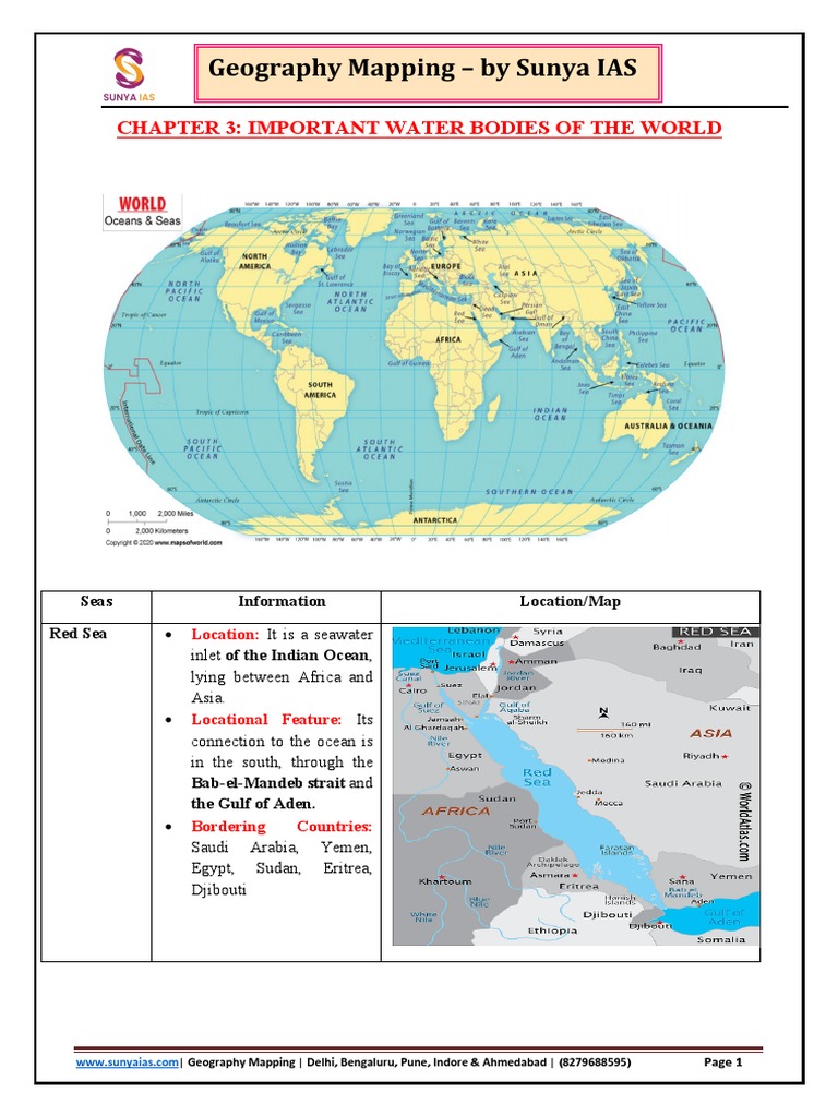 An In-Depth Analysis of the Major Water Bodies of the World | PDF ...