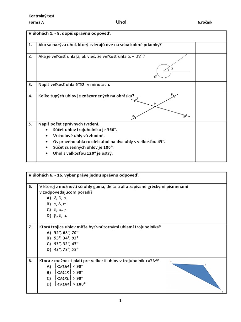 6 Uhol A | PDF