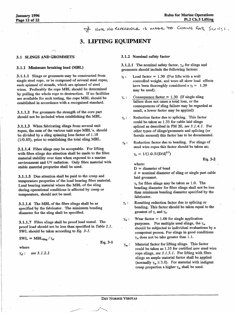 Extract FM DNV Rules Lifting Marine Operations | PDF