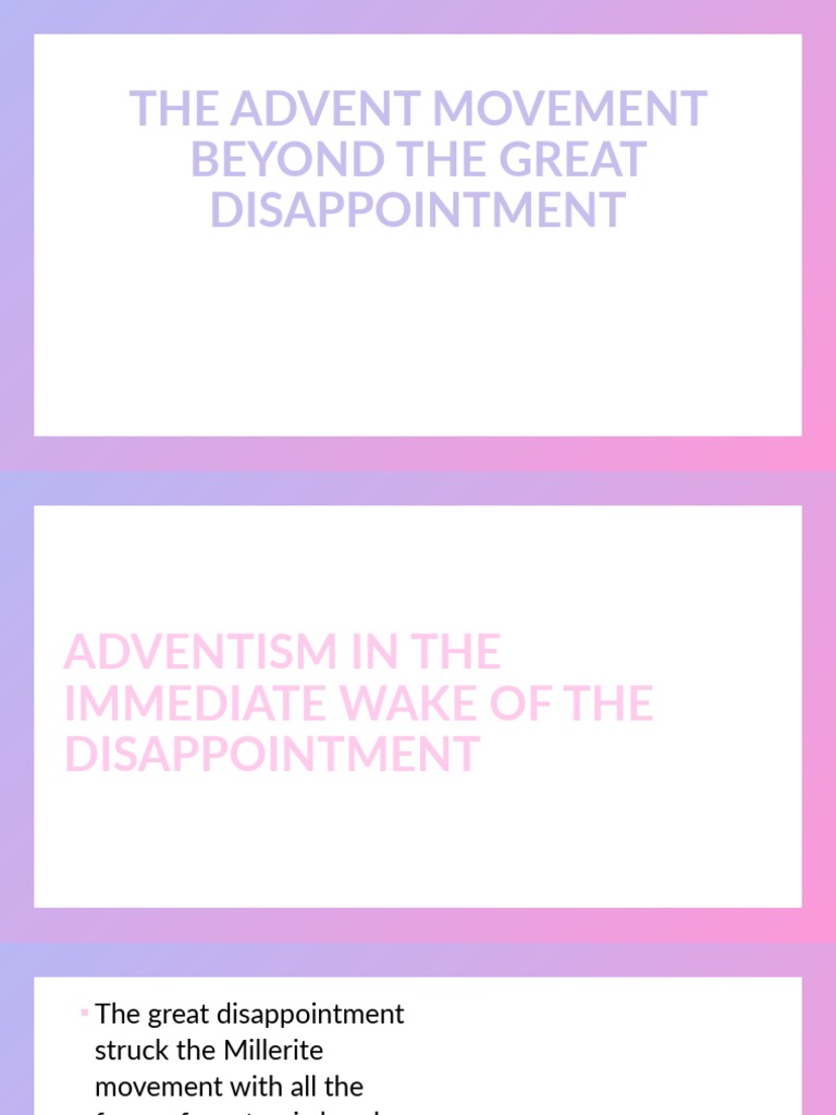 The Advent Movement Beyond The Great Disappointment | PDF | Seventh Day ...
