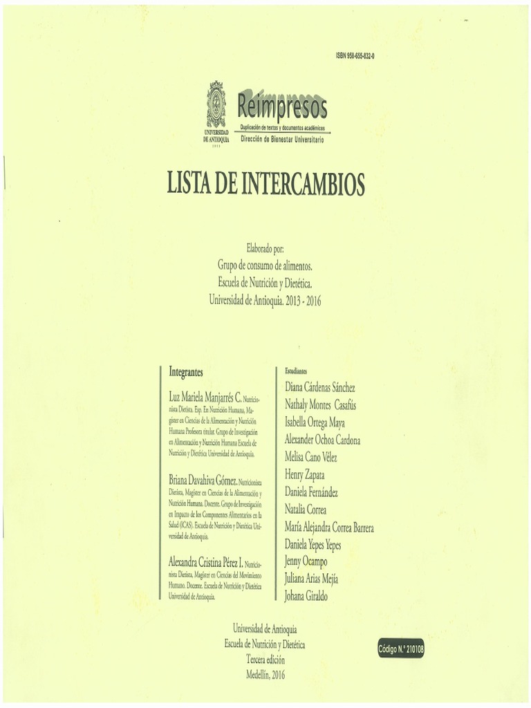 Lista de Intercambios | PDF