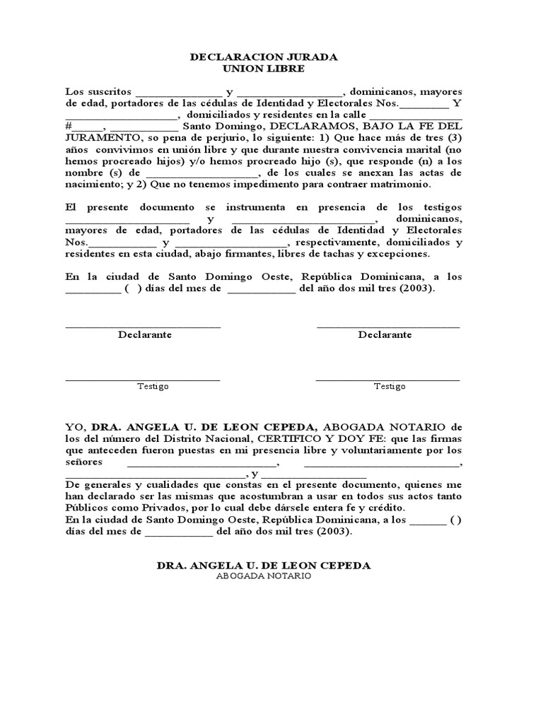 Formato Union Libre | PDF