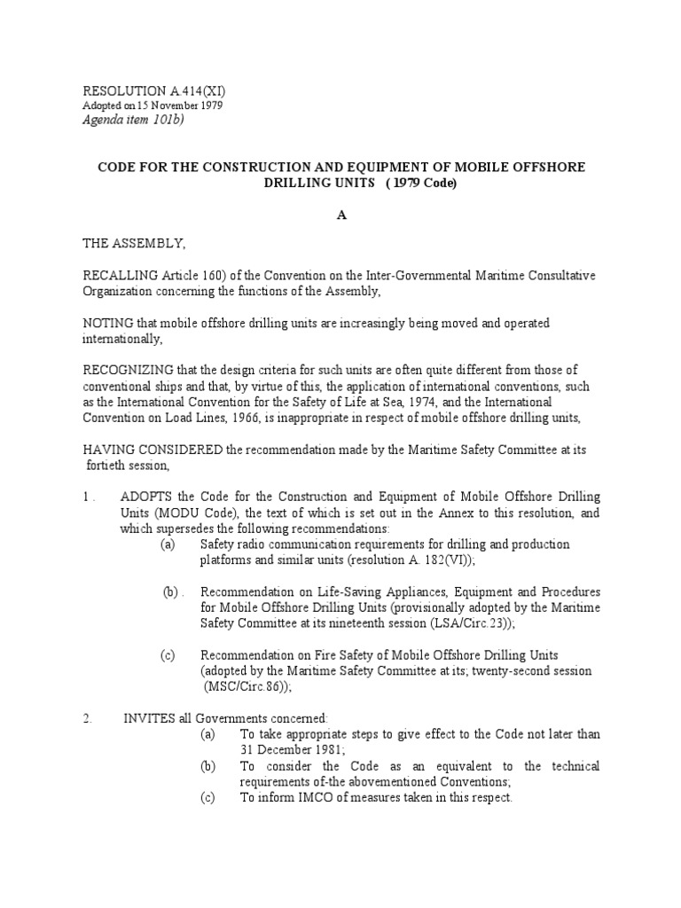 1979 Modu Code | PDF | Strength Of Materials | Boiler