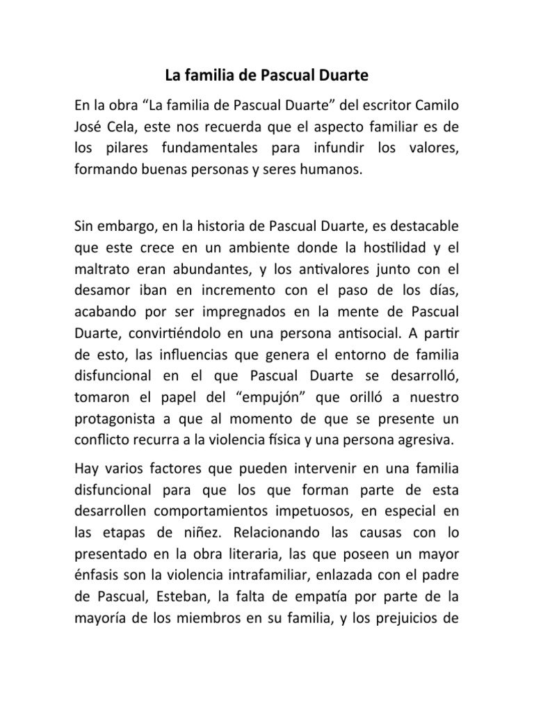 Familia de Pascual Duarte | PDF | Violencia | Abuso infantil
