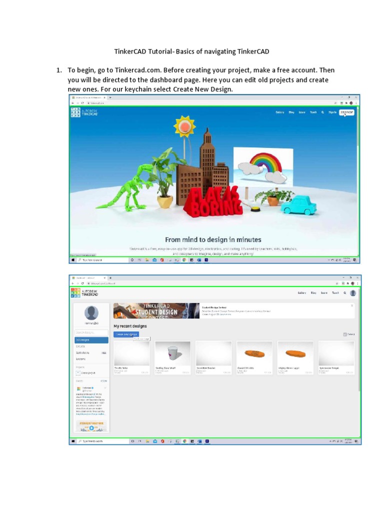 TinkerCAD Tutorial 1 PDF | PDF | Computing | Software