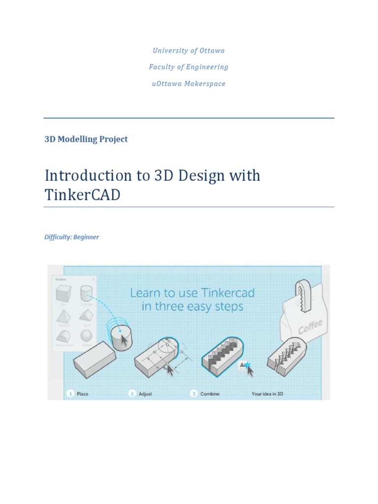 Tinkercad Guide | PDF | 3 D Computer Graphics | World Wide Web