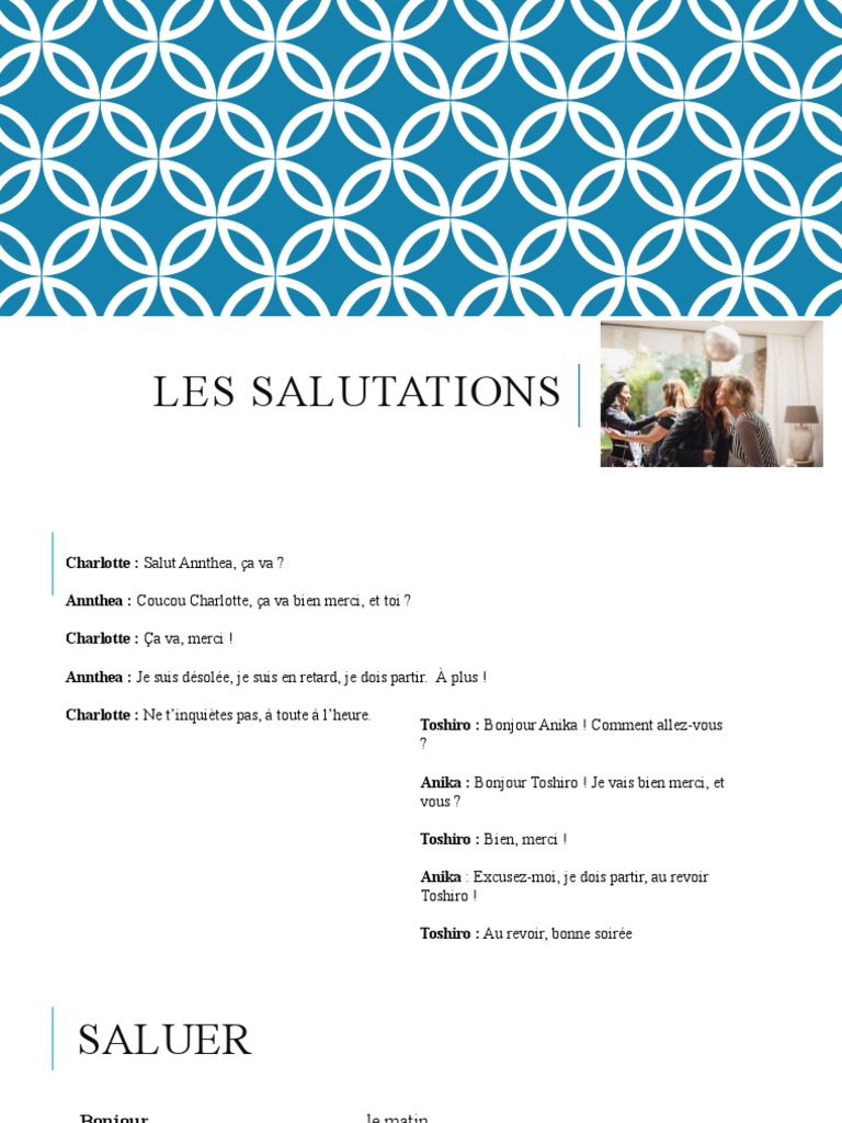 Les Salutations Et Prendre Congé | PDF