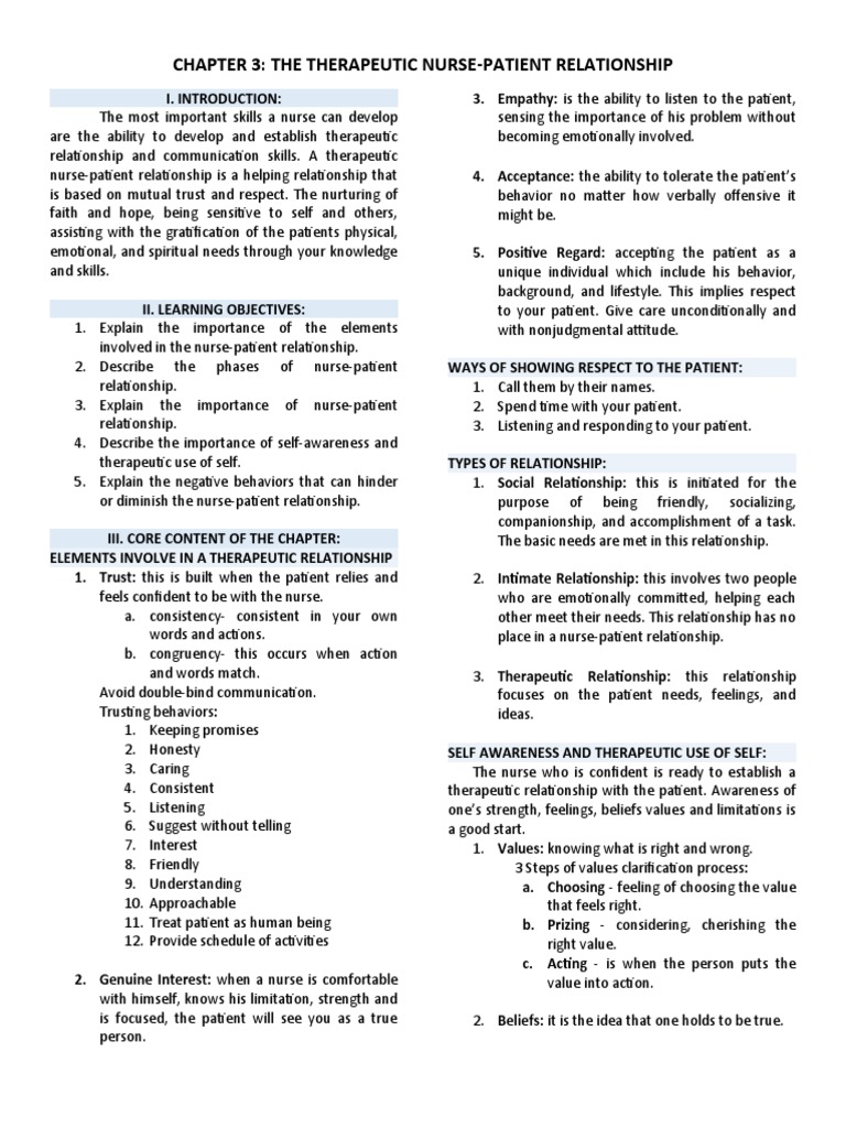Understanding Therapeutic Nurse-Patient Relationships | PDF ...
