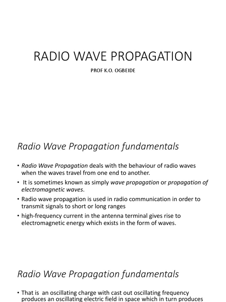 RADIO WAVE PROPAGATION Slides | PDF | Radio Propagation | Waves