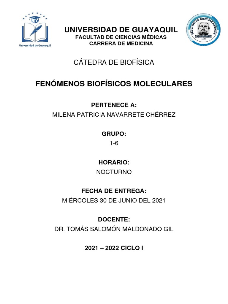 Fenomenos Biofisicos Moleculares | PDF | Adhesión | Difusión