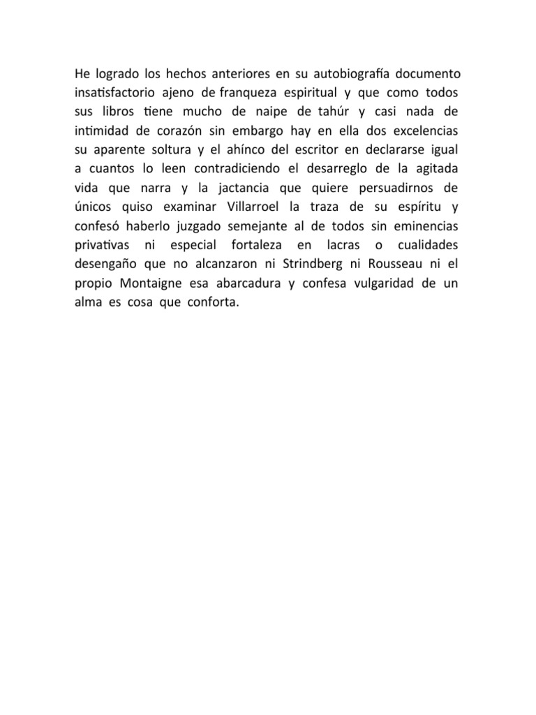 He Logrado Los Hechos Anteriores en Su Autobiografía Documento ...