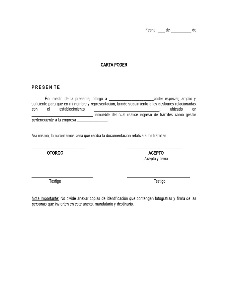 Ejemplo para Llenar Una Carta P. | PDF