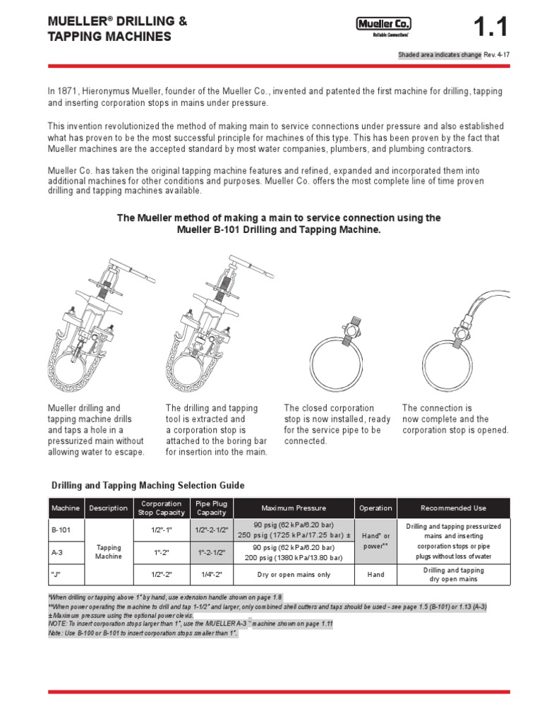 1 - Drilling Tapping Machines | PDF | Pipe (Fluid Conveyance) | Valve