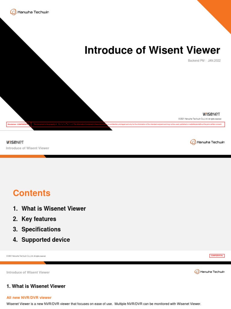Introduce of Wisenet Viewer - 220124 | PDF | Computer Architecture ...