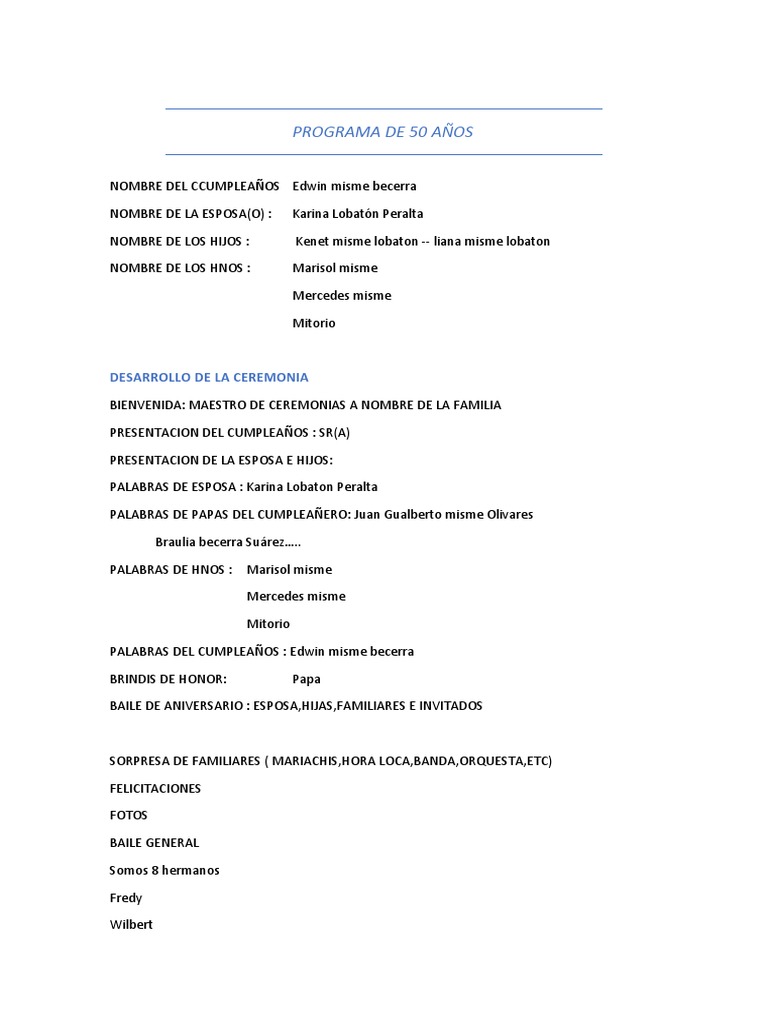 Programa 50 Años | PDF