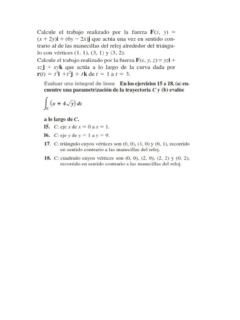 Integrales de Linea en Plano y Espacio 22-23 | PDF