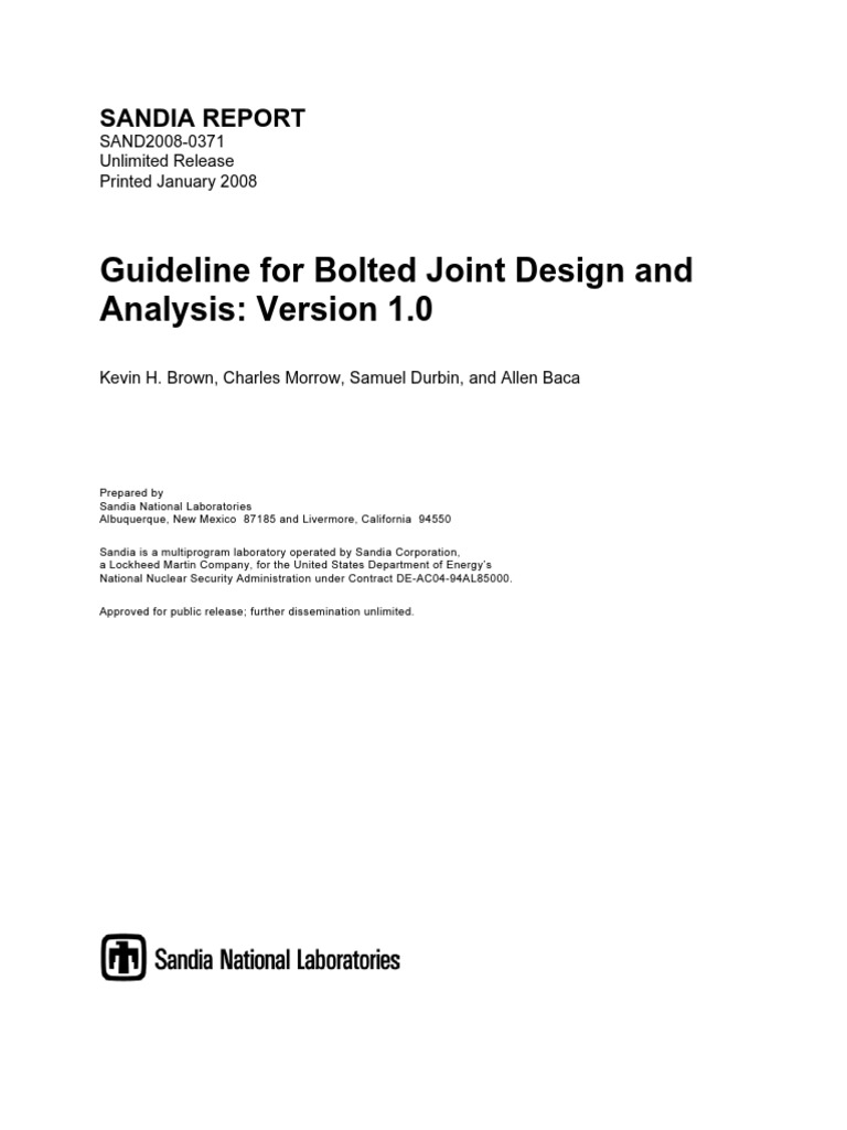 Guide For Bolted Join Design and Analysis Pernos | PDF | Physical ...