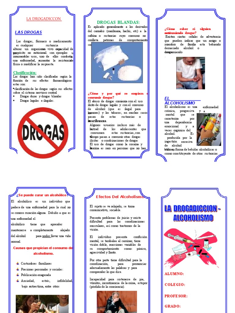 Triptico de Las Drogas 8 | PDF | Drogas | La dependencia de sustancias