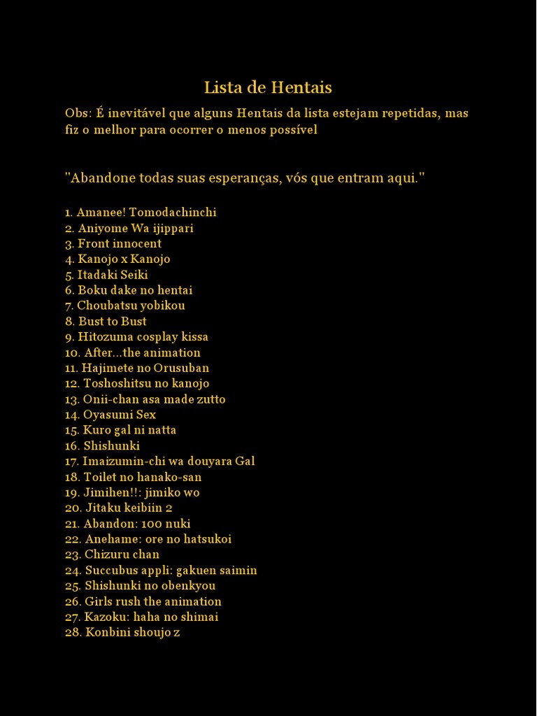 Lista De Hentai Pdf