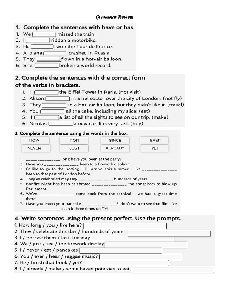 Grammar Review | PDF
