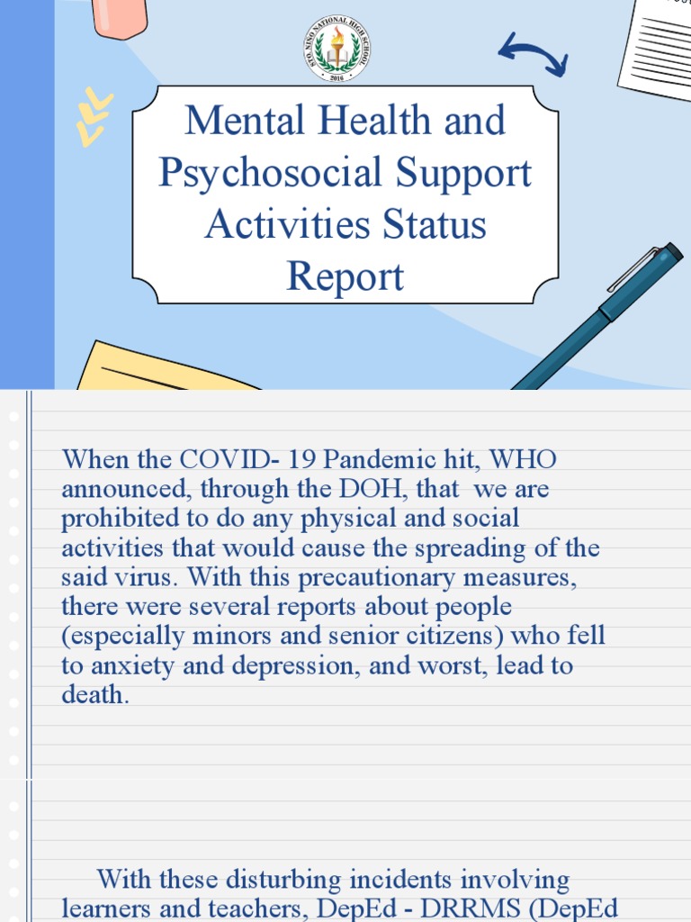 Mental Health and Psychosocial Support Activities Status Report | PDF ...