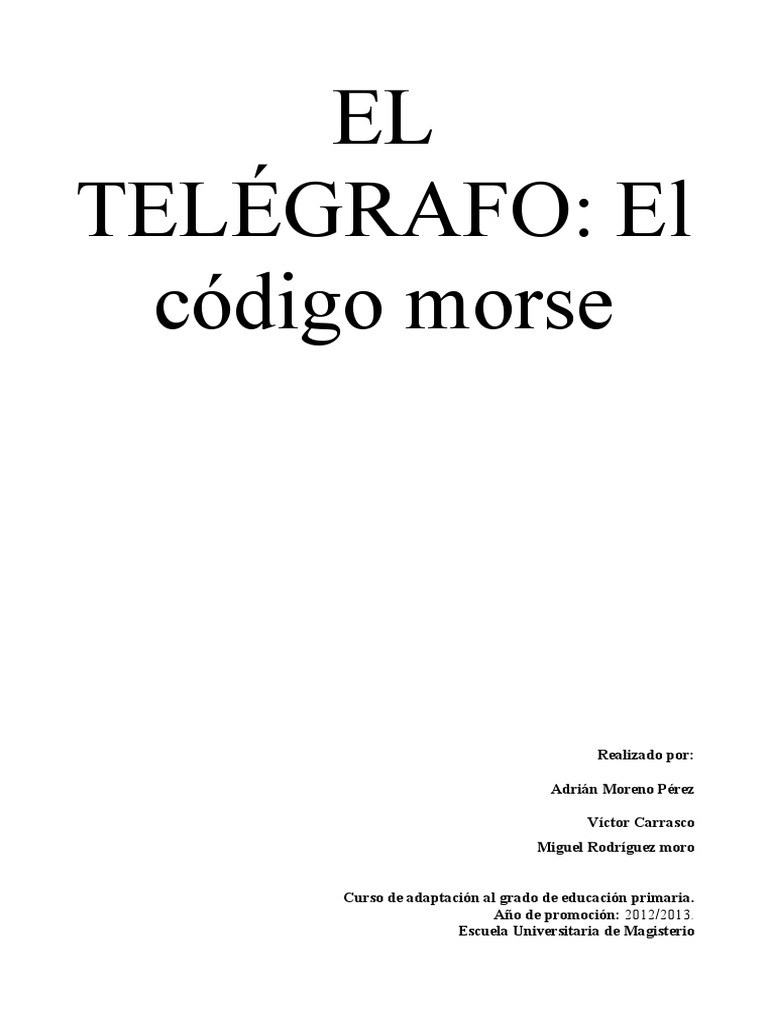 El Codigo Morse | PDF | Ciencia cognitiva | Cognición