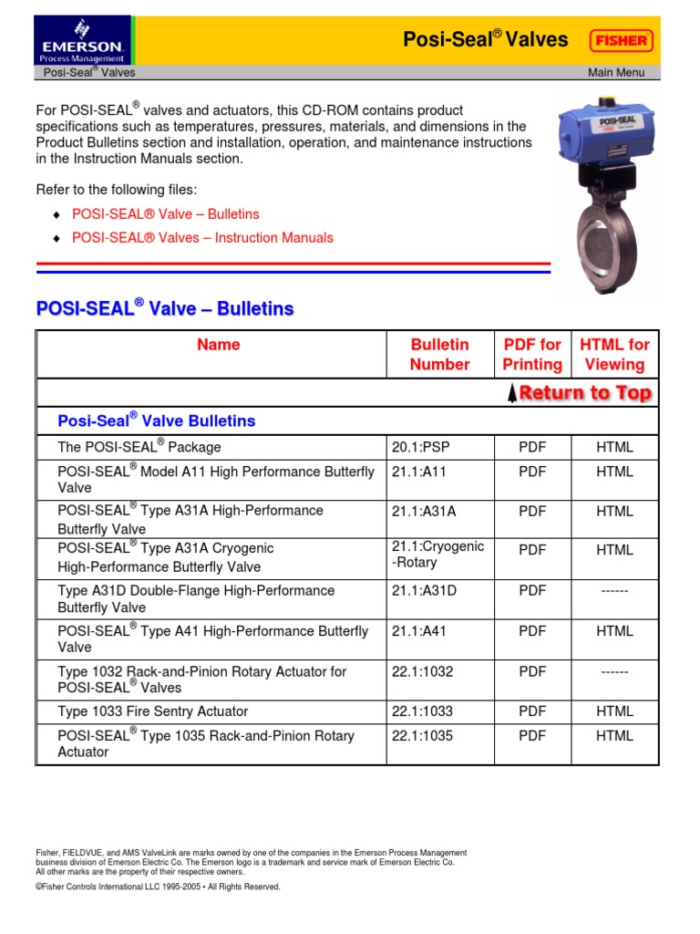 Posi Seal | PDF | Actuator | Valve