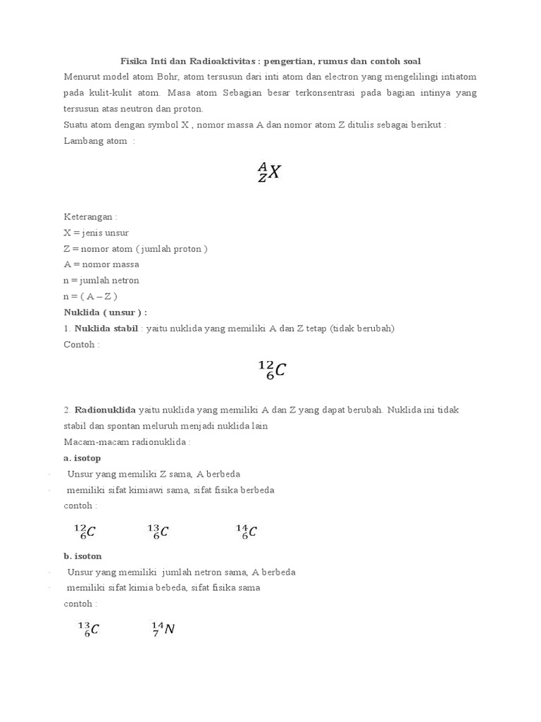 Fisika Inti Dan Radioaktivitas | PDF | Metode & Bahan Ajar | Sains & Matematika