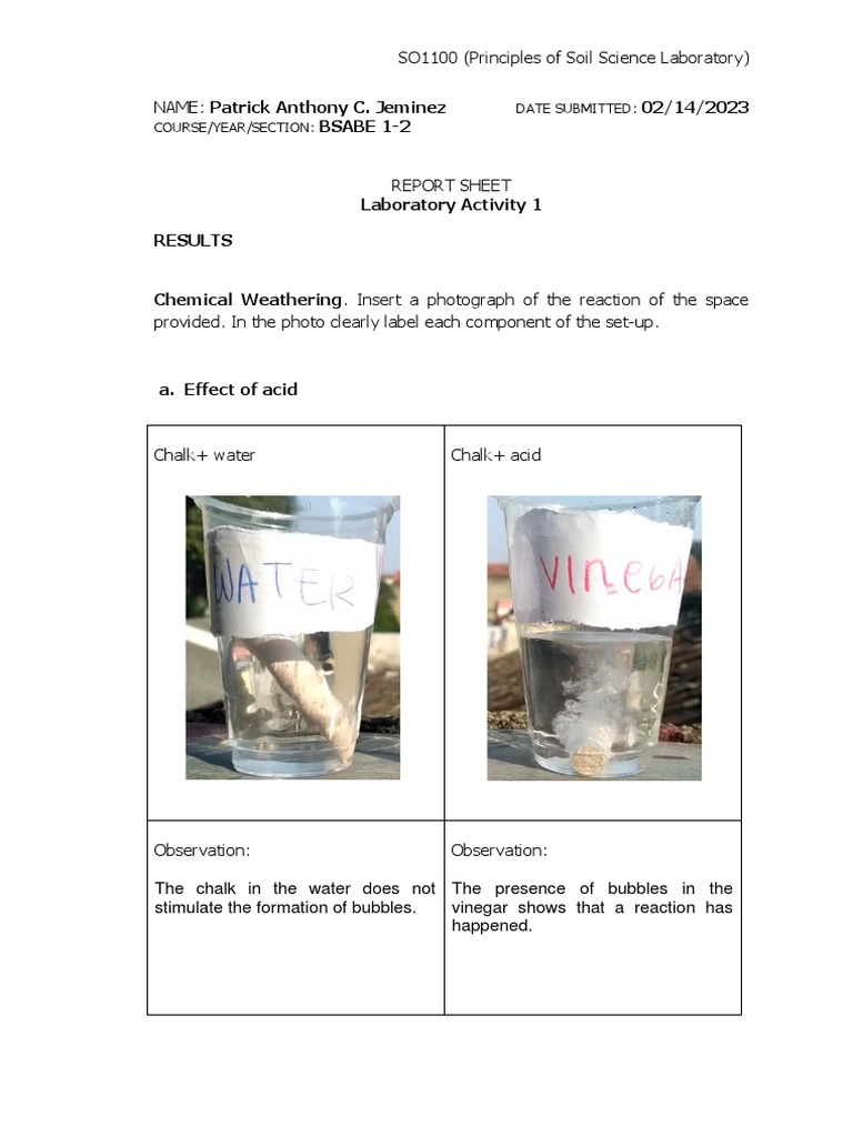 Pat Soil Final Lab 1 | PDF | Rock (Geology) | Minerals