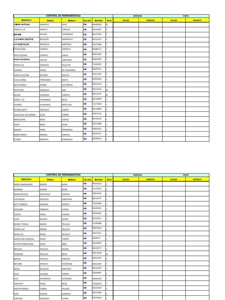 Control de Herramientas | PDF