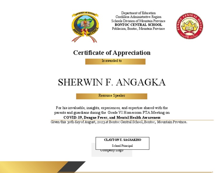Certificate of Appreciation | PDF