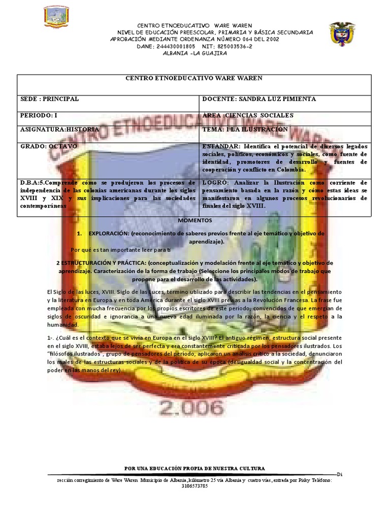 Octavo Grado 2023 | PDF | Era de iluminacion | Población