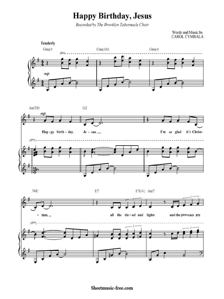 Happy Birthday Jesus Sheet Music Christmas Carol (SheetMusic Free - Com ...