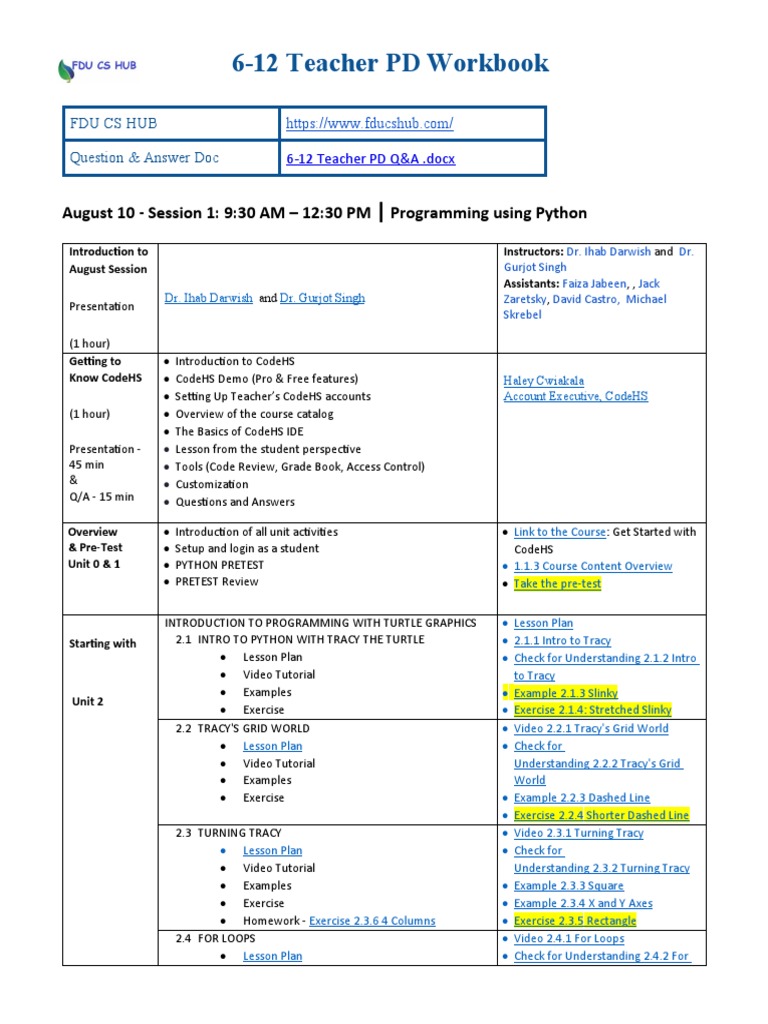 Curriculum - 6 - 12 - August - V4 | PDF | Python (Programming Language) | Variable (Computer ...