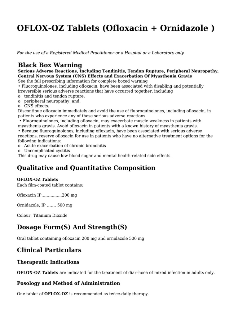 OFLOX-OZ Tablets | Download Free PDF | Gram Negative Bacteria ...