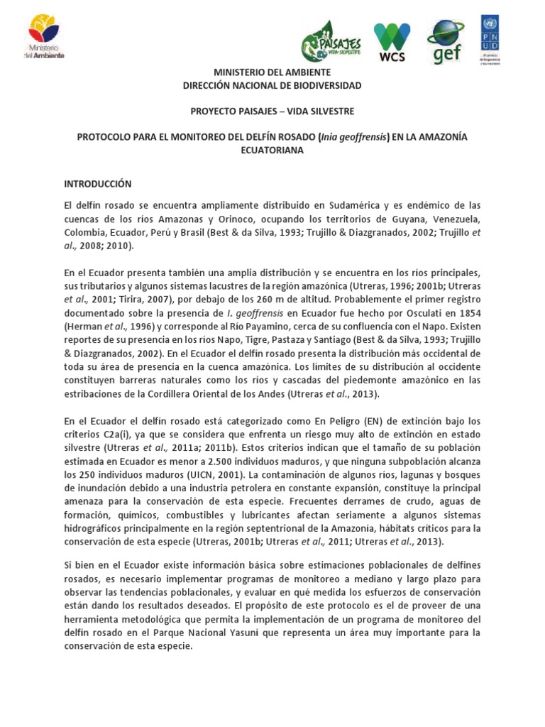 Protocolo Delfin Rosado | PDF | Ecuador | Organismos