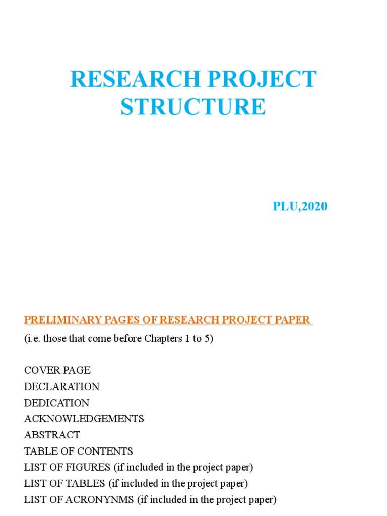 Research Project Structure | PDF | Data | Methodology