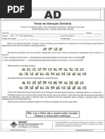 Testes de Atenção Difusa: TADIM e TEDIF | PDF | Psicologia | Tempo