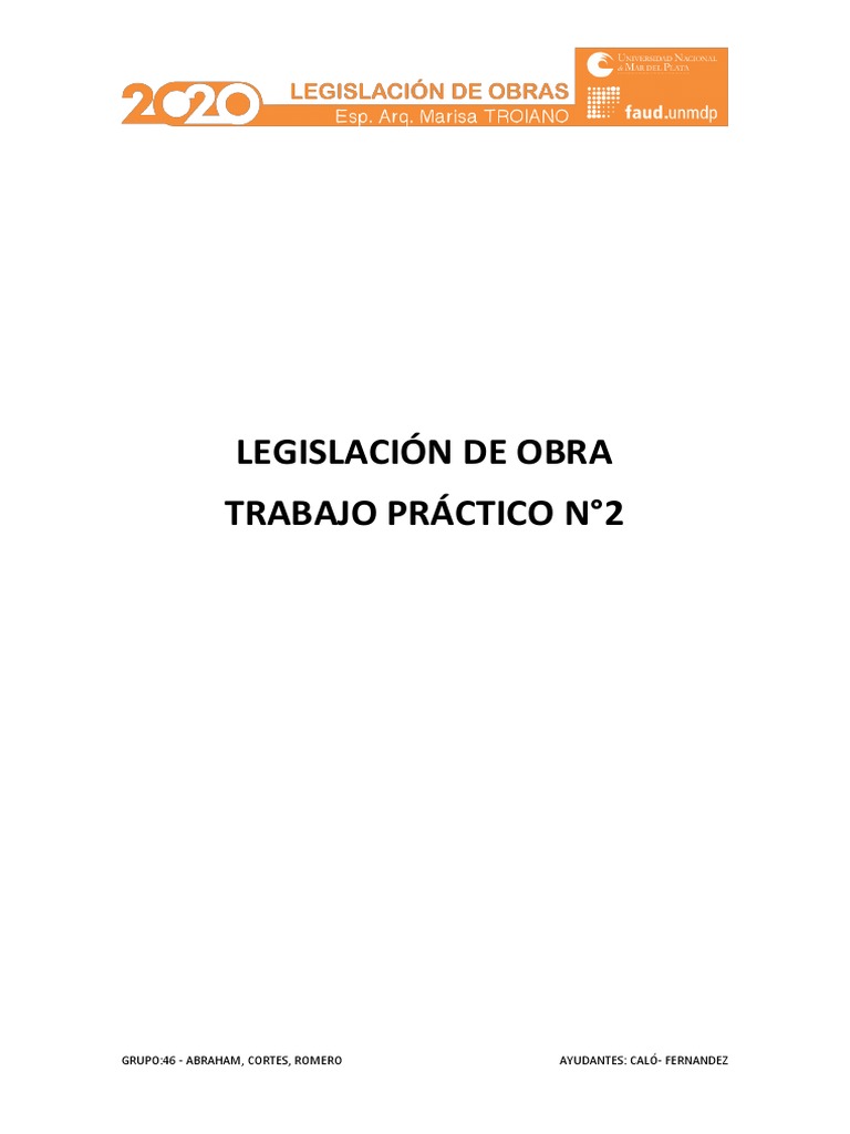 LEGISLACIÓN DE OBRA tp02 | PDF | Arquitecto