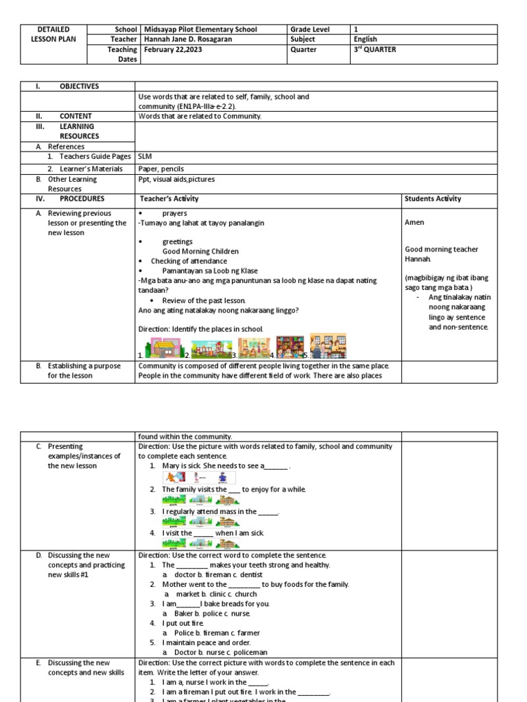 DETAILED Lesson Plan Emglish 3 | PDF | Lesson Plan | Teachers