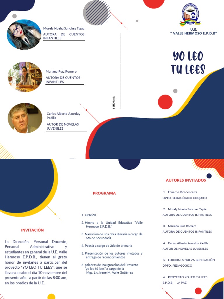 Invitación al Proyecto "Yo Leo, Tú Lees" | PDF