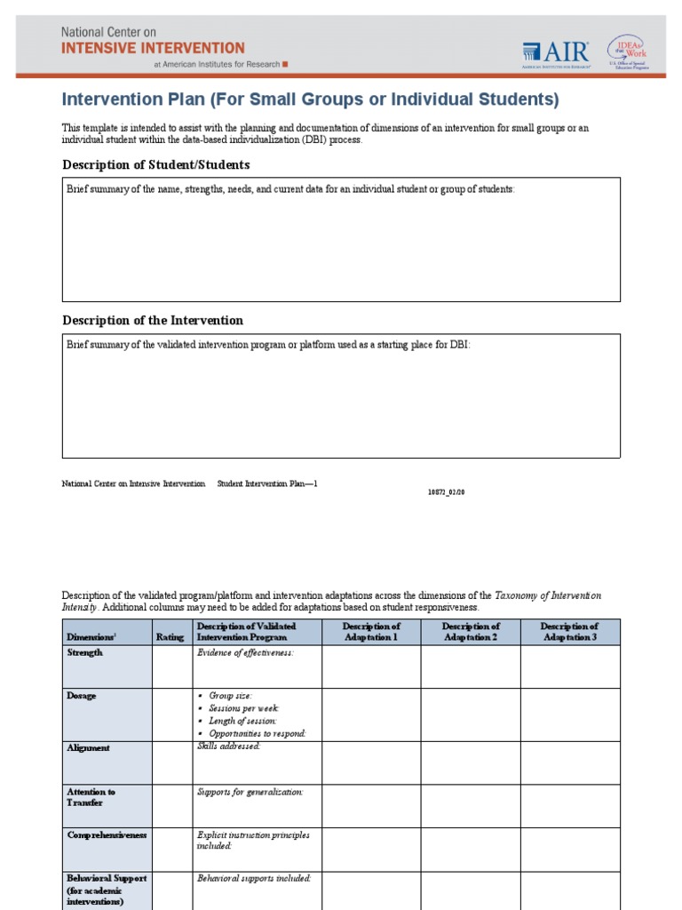 Student Intervention Plan 508 | PDF | Data Collection | Cognitive Science