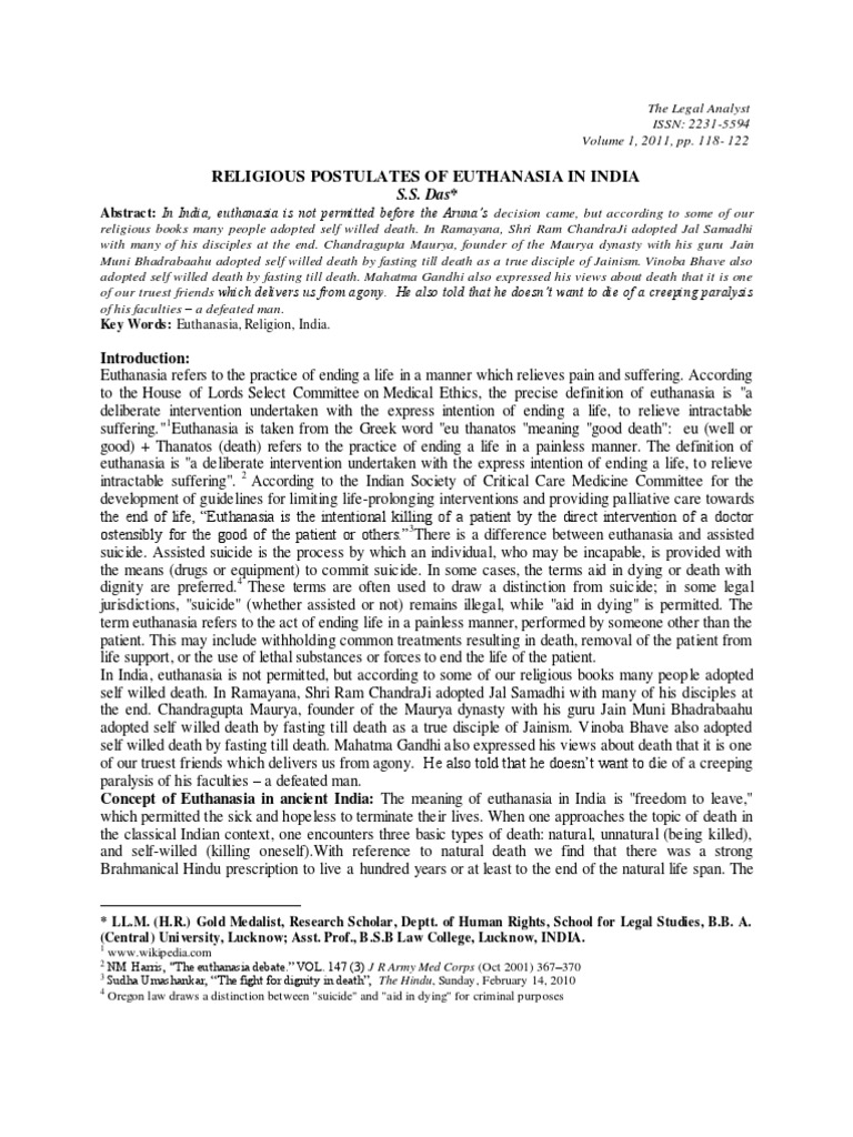 Euthanasia Perspectives in Hinduism | PDF | Karma | Moksha