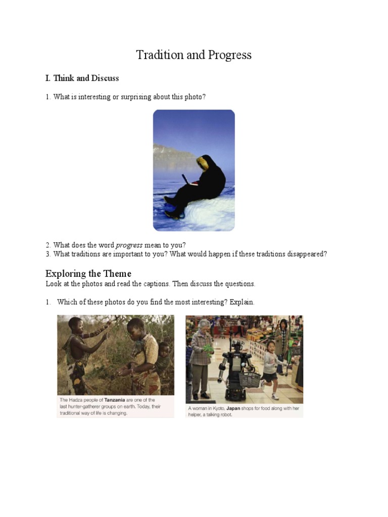 Tradition and Progress Worksheet | PDF | Vocabulary | Native Americans ...