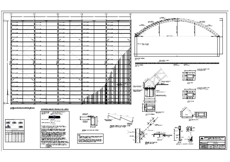 Elevacion y planta de tijeral con correas tubulares | PDF