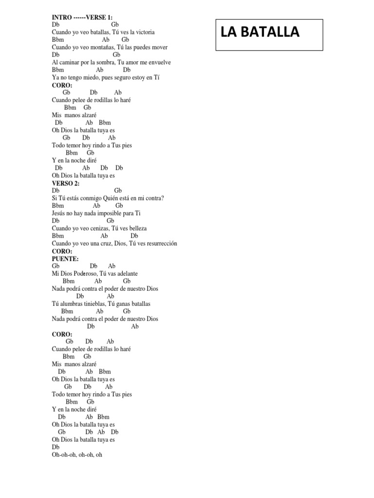 La Batalla: Letra y Acordes | PDF